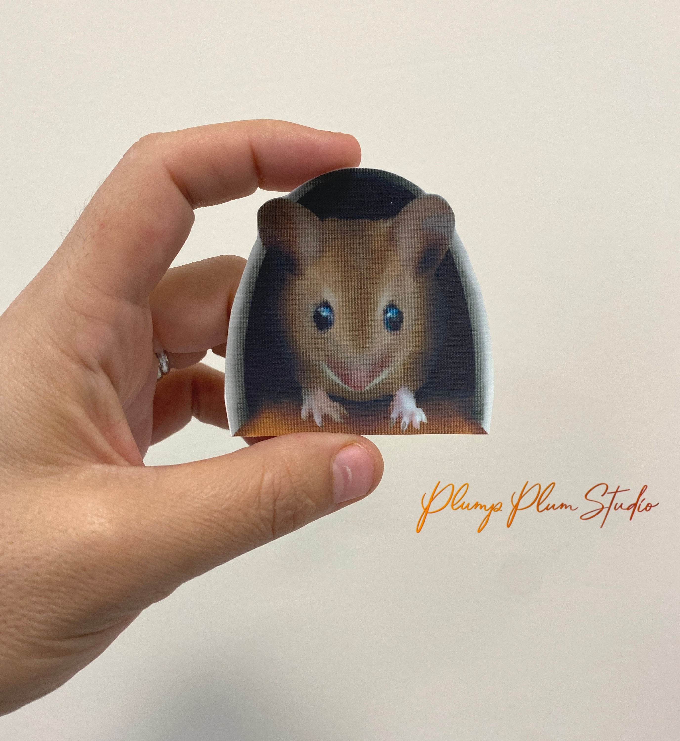Realistic mouse decal, mouse hole, mouse sticker, illustrated mouse de ...