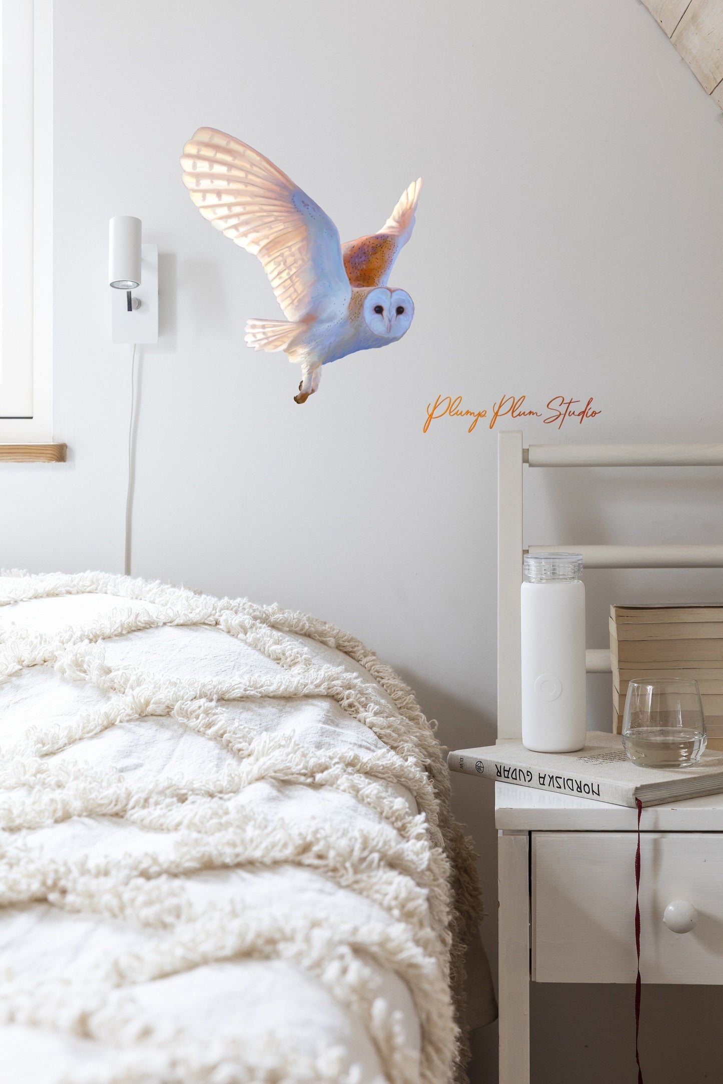 Flying Barn Owl decal, Owl sticker, Realistic owl decal, Bird lover gi ...
