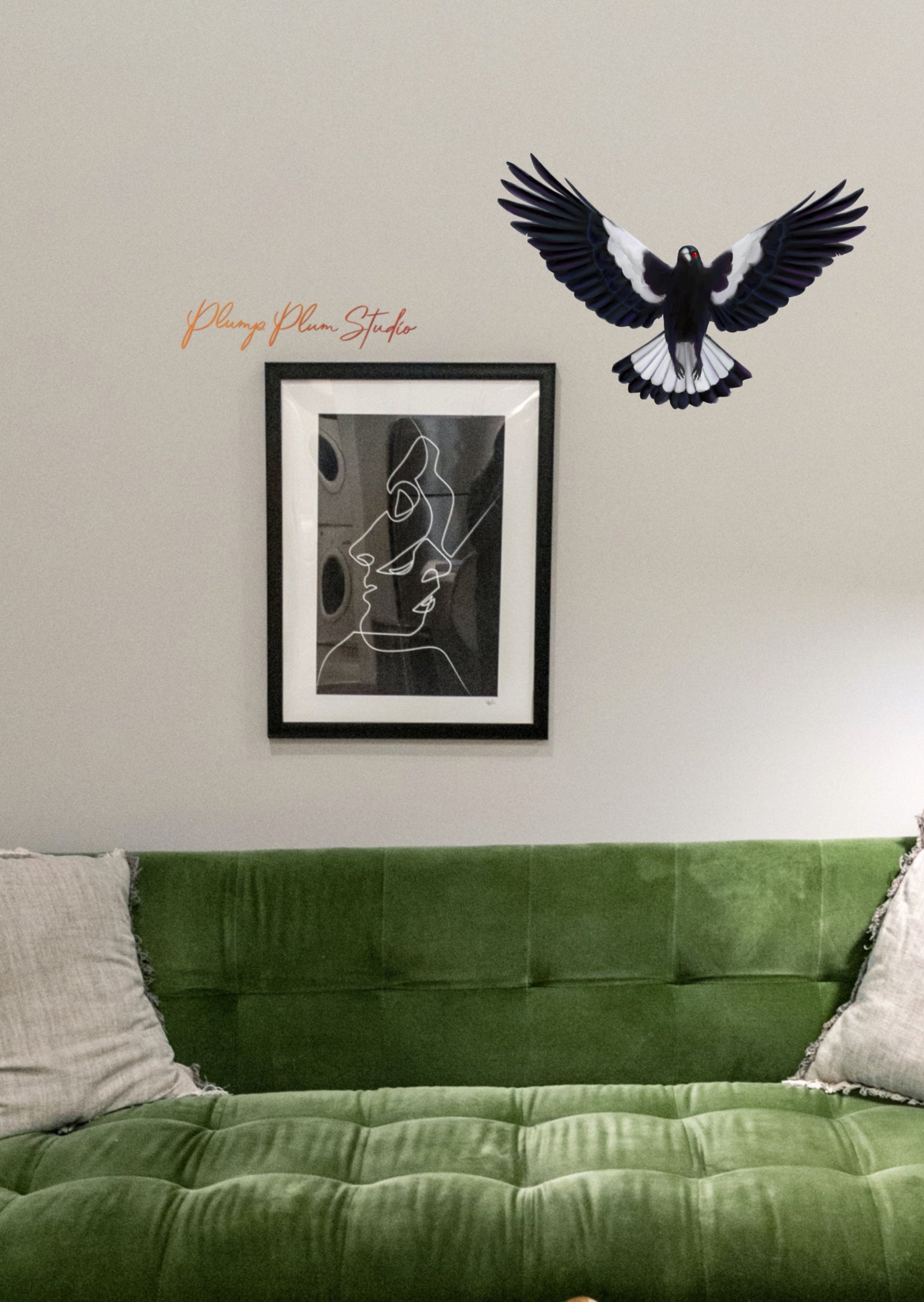 Swooping Magpie decal, Australian Magpie, Bird lover gift, luxury text ...