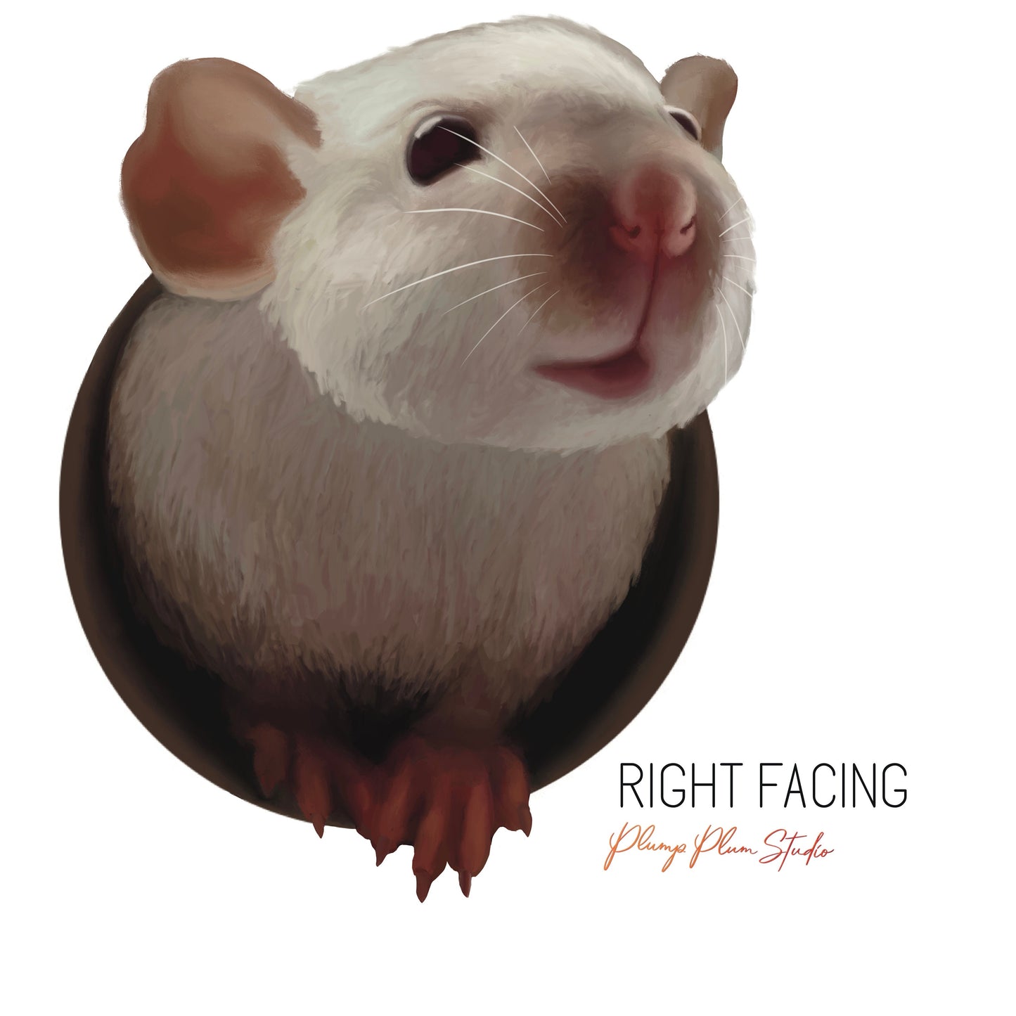 Realistic rat decal, rat hole sticker, 3D rat sticker, illustrated rat ...